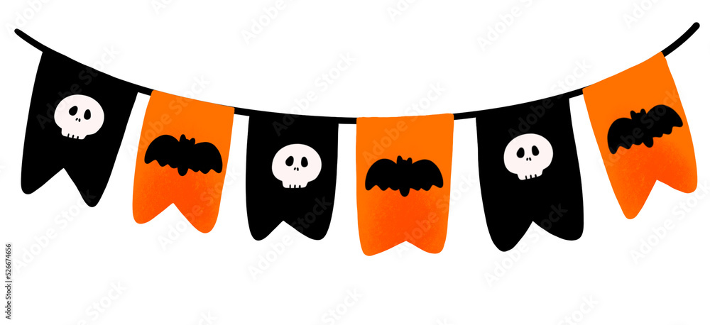 Cute Halloween banner flags clipart. Stock Illustration | Adobe Stock