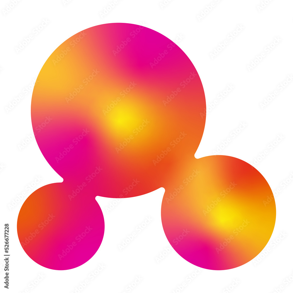 Odd abstract, blob shape, whimsical style with colorful gradient ...