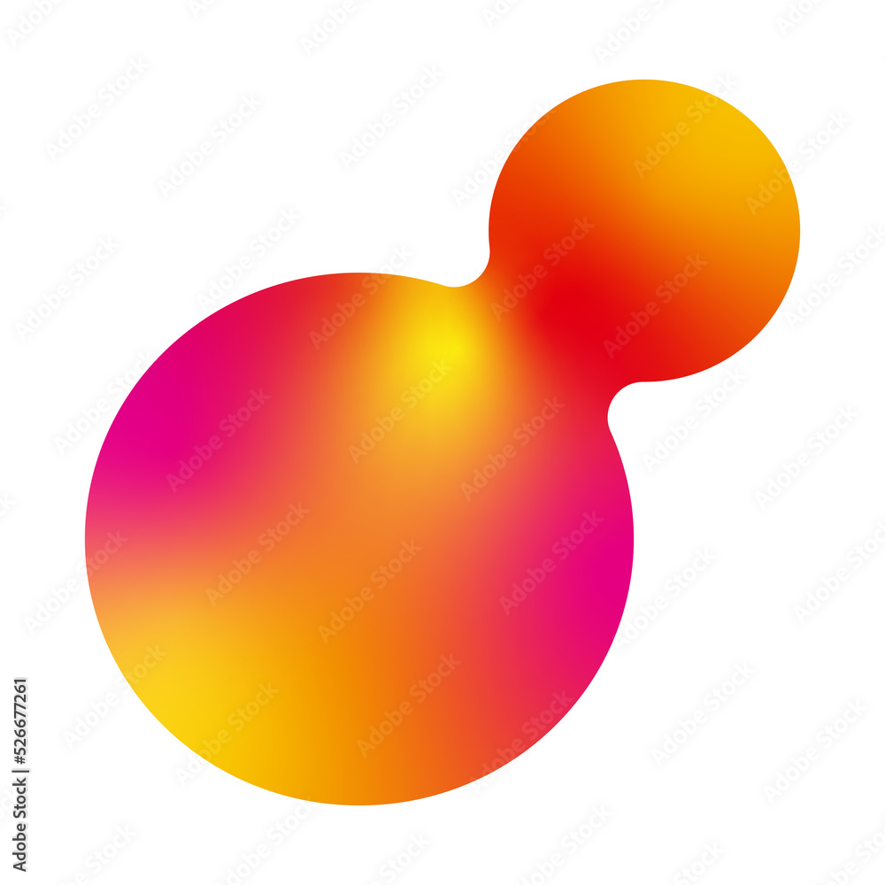 Odd abstract, blob shape, whimsical style with colorful gradient ...