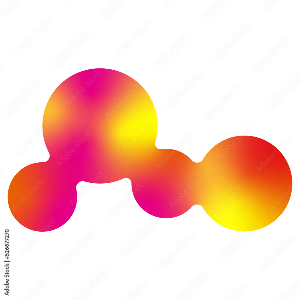 Odd abstract, blob shape, whimsical style with colorful gradient ...