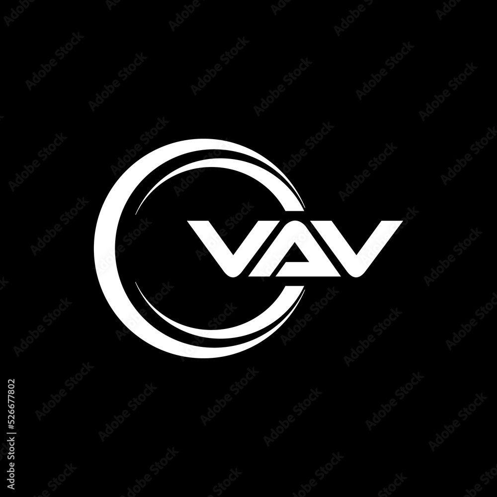 VAV letter logo design with black background in illustrator, cube logo ...