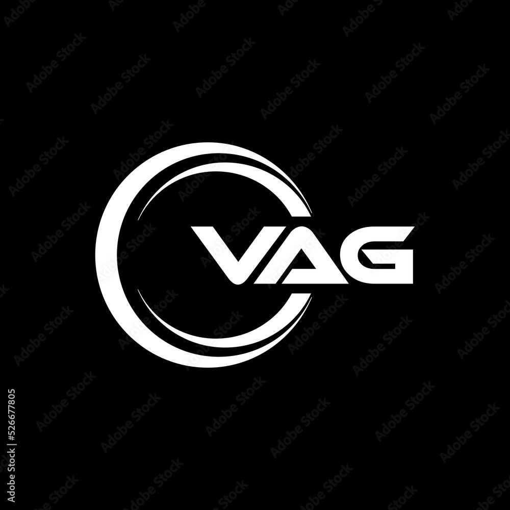 VAG letter logo design with black background in illustrator, cube logo, vector logo, modern ...