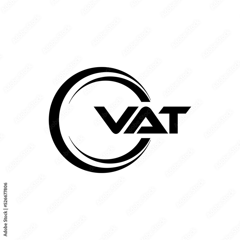 VAT letter logo design with white background in illustrator, cube logo ...