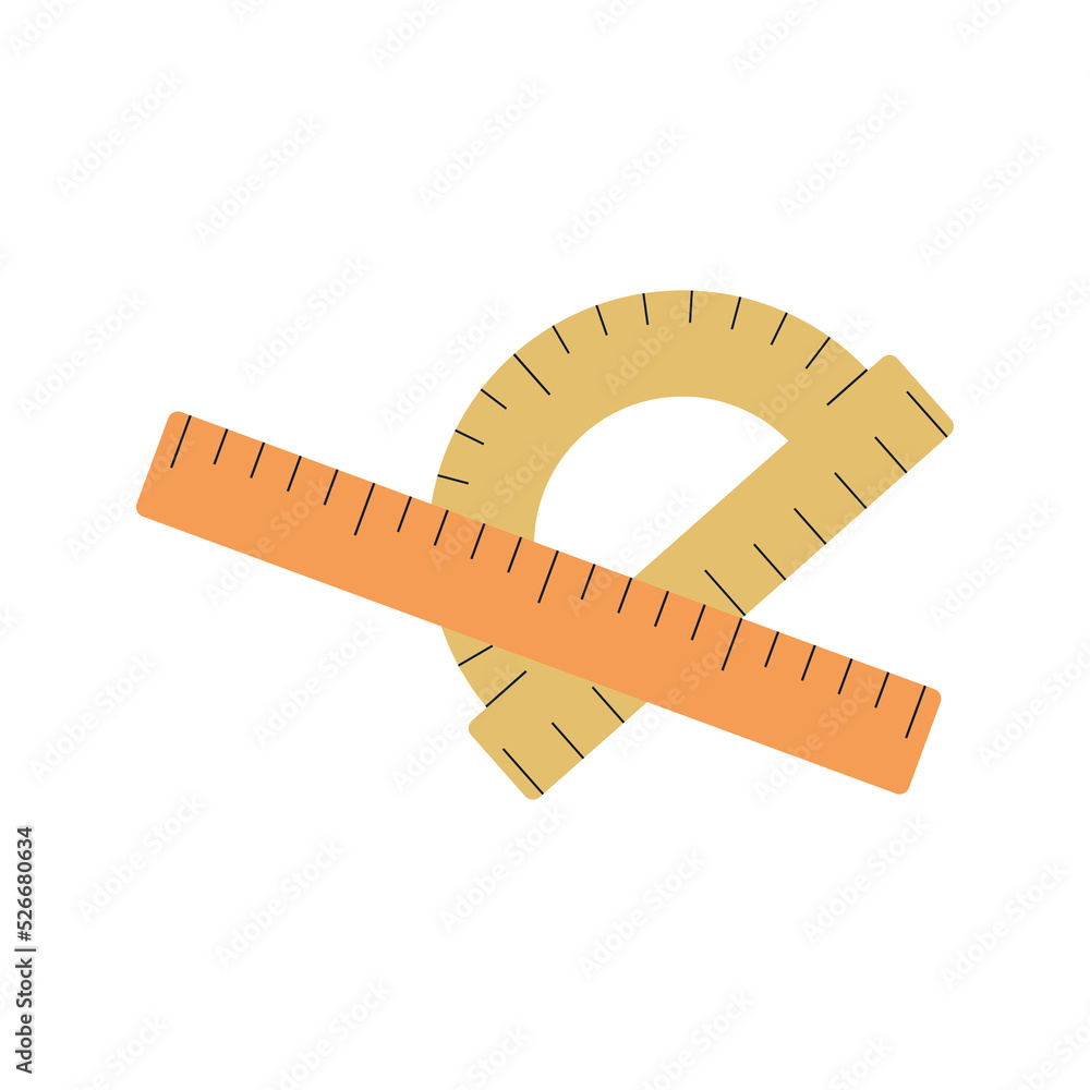 Rulers illustration. School supply flat design. Office element ...