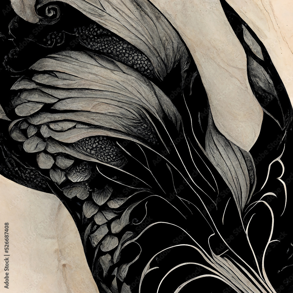 maori tattoo on scroll, line art, ink art, black ink, clean lines ...