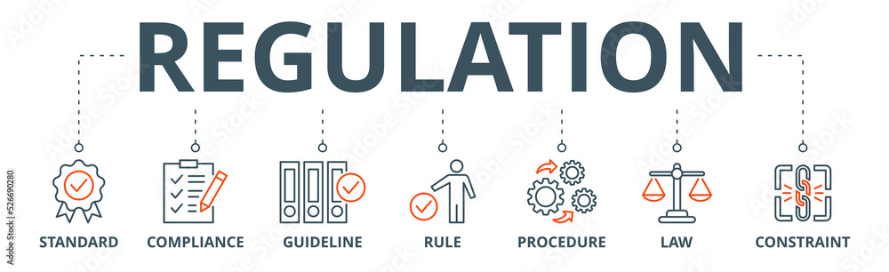 Regulation banner web icon vector illustration concept with icon of ...