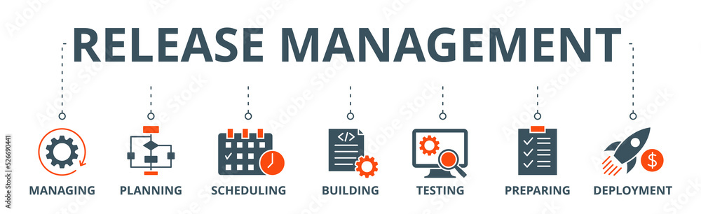 Release management banner web icon vector illustration concept with ...