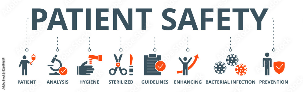 Patient safety banner web icon vector illustration concept with icon of ...