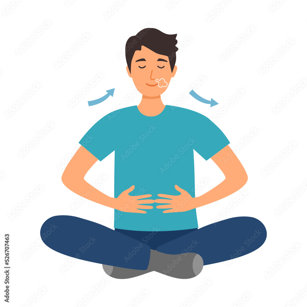 Man Breathing In