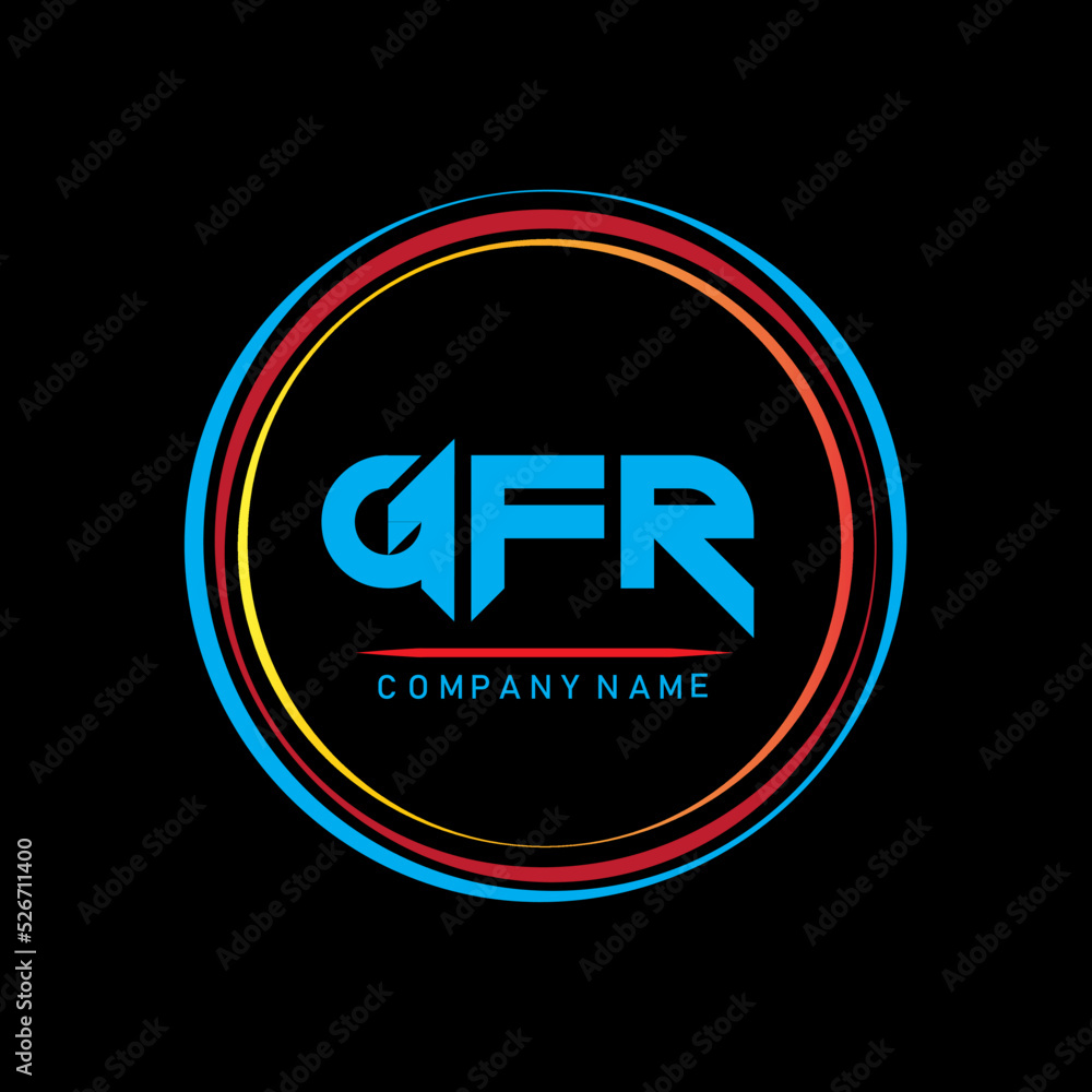 GFR simple logo for company,GFR t-shirt logo design,GFR letter logo design on black background ...
