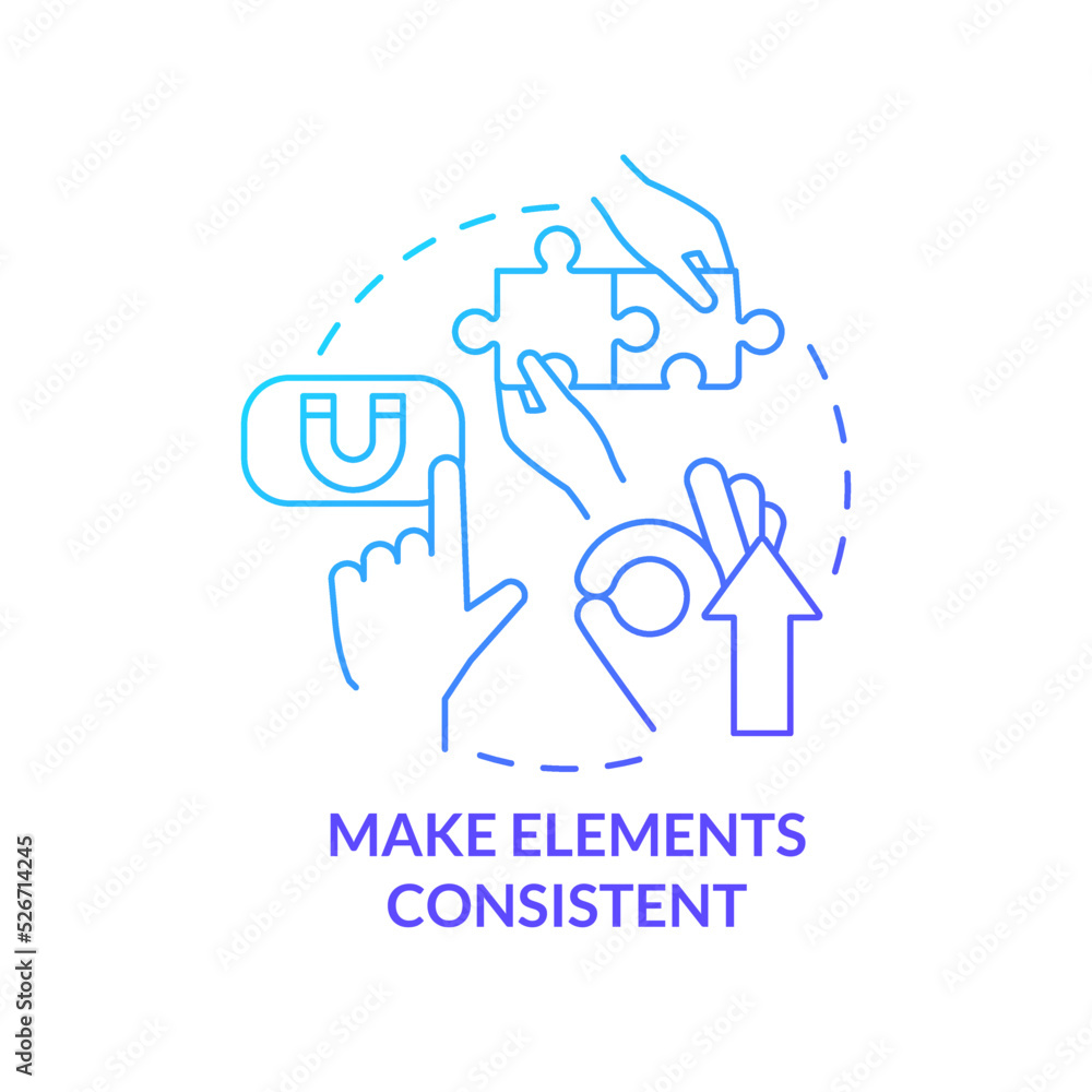 Make elements consistent blue gradient concept icon. Website design ...