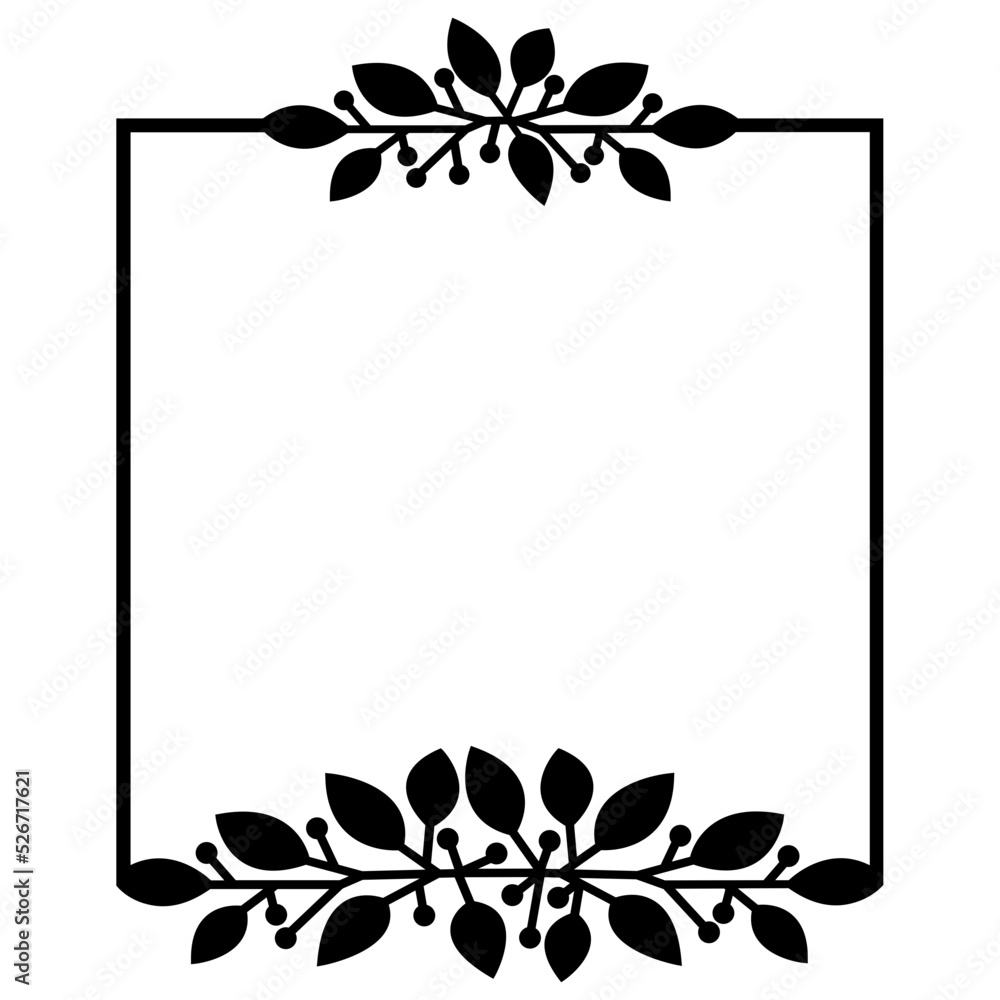 Square leaf monogram frame svg, Monogram border svg Stock Vector ...