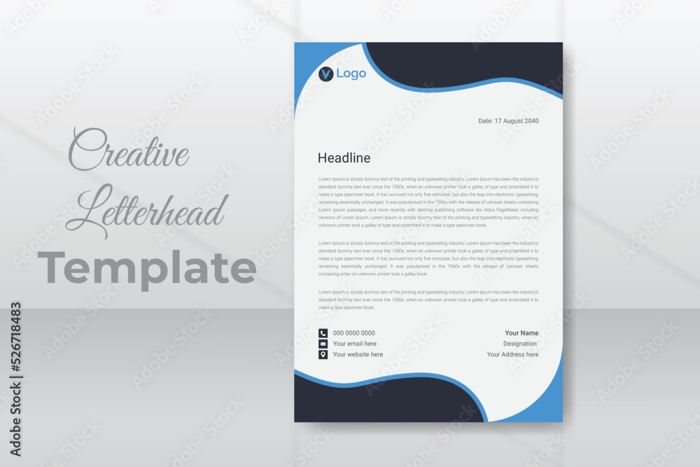 Professional business company letterhead template design Stock Vector ...