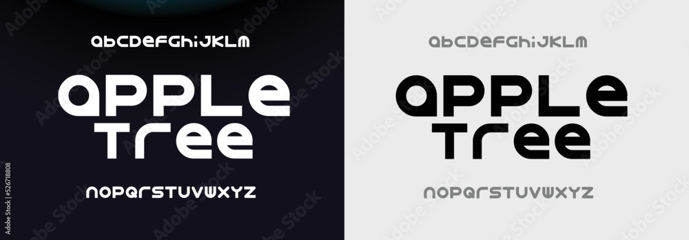 APPLE TREE Minimal urban font. Typography with dot regular and number ...
