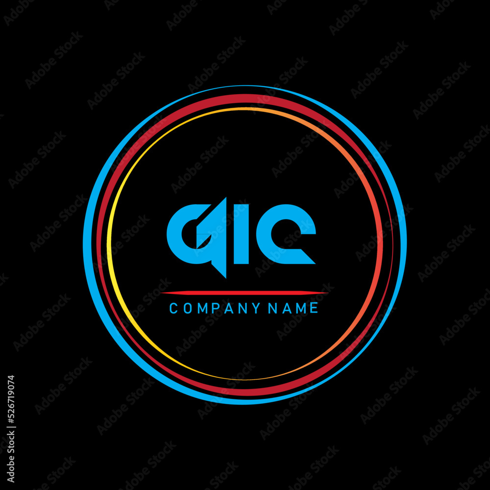 G I C,GIC Logo Design,GIC Letter Logo Design On Black Background,Three ...