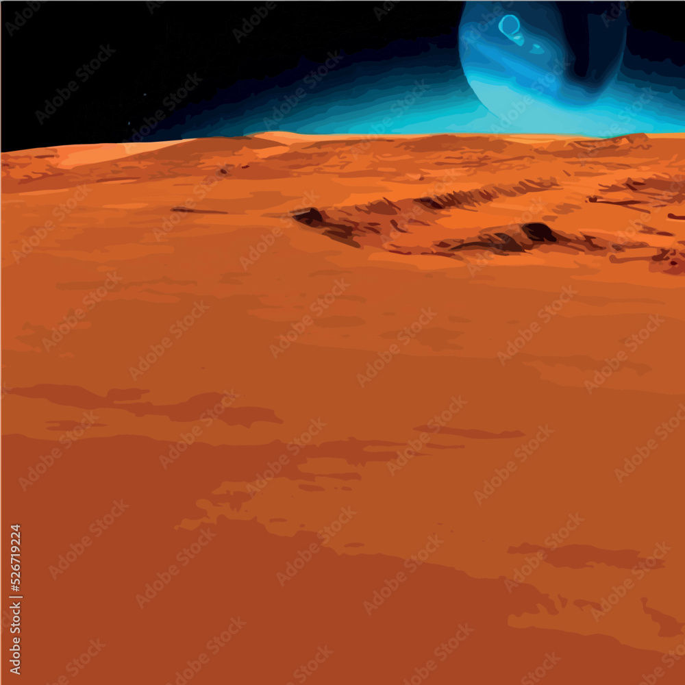 set four square backgrounds. Space background with alien planet ...