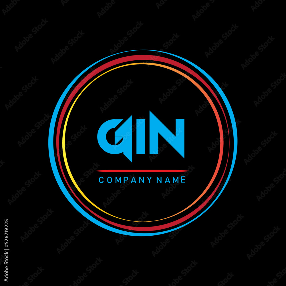 G I N,GIN Logo Design,GIN Letter Logo Design On Black Background,Three ...