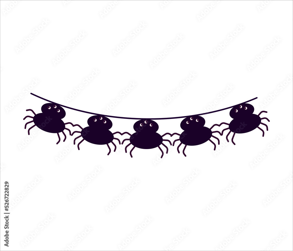 Garland with spider Flags for Halloween or Thanksgiving Day ...