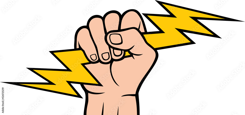 Hand Holding Lightning Bolt (Fist) png illustration Stock Illustration ...