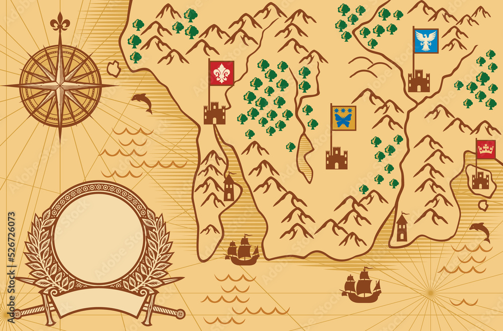 Old map png illustration Stock Illustration | Adobe Stock