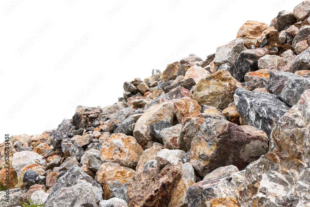 Isolate part of a large and small granite piles, which pile up the ...