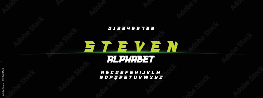 STEVEN Minimal urban font. Typography with dot regular and number ...