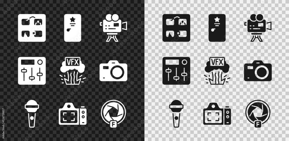 Set Storyboard, Backstage, Retro cinema camera, Microphone, Photo ...