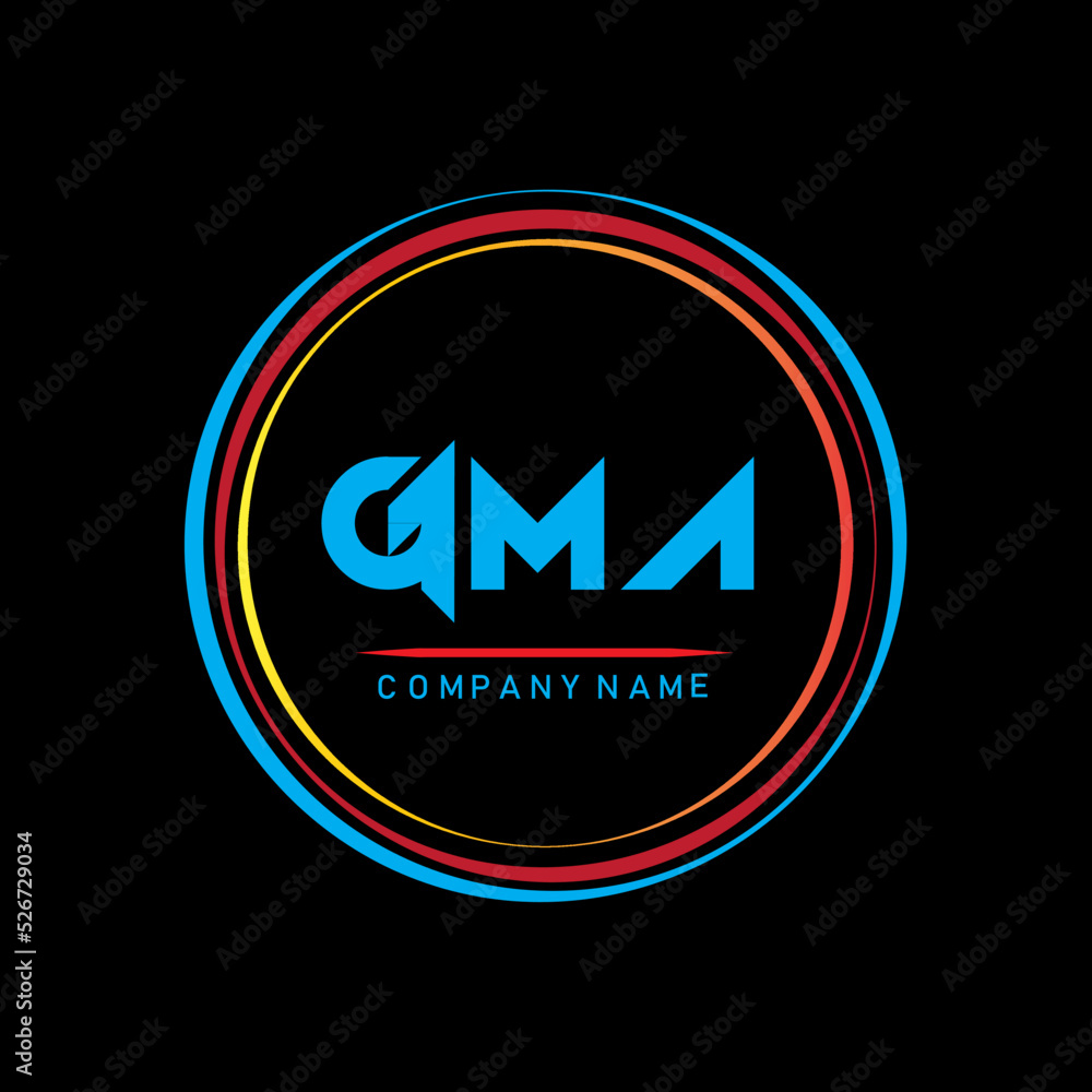 Vetor de G M A,GMA Logo Design,GMA Letter Logo Design On Black ...