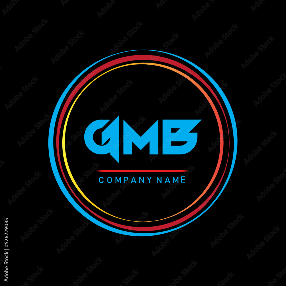 Vetor de G M B,GMB Logo Design,GMB Letter Logo Design On Black ...