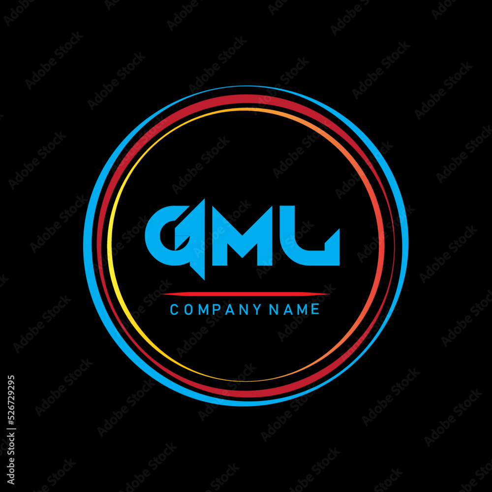G M L,GML Logo Design,GML Letter Logo Design On Black Background,Three ...