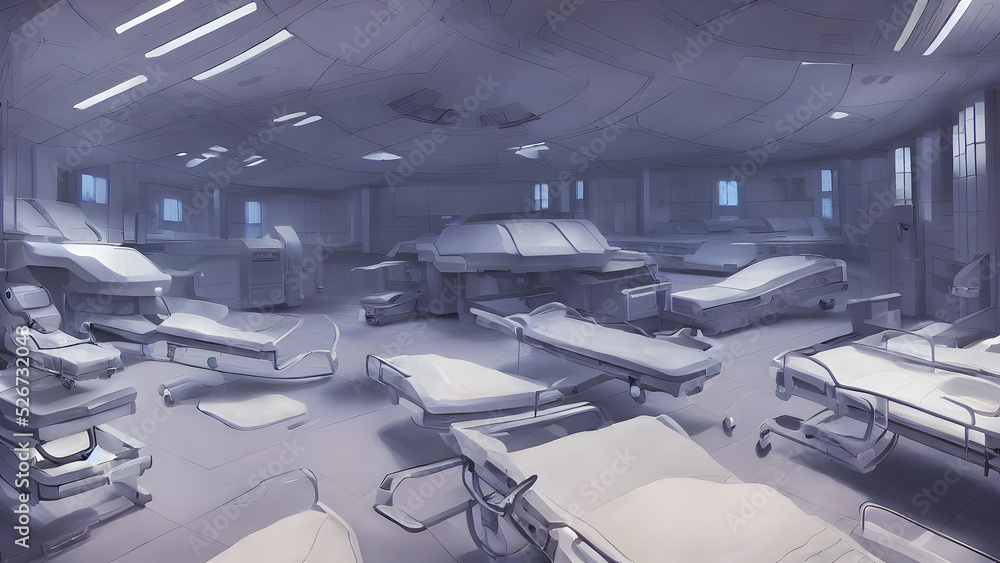 Artistic concept painting of a beautiful sci-fi futuristic hospital ...