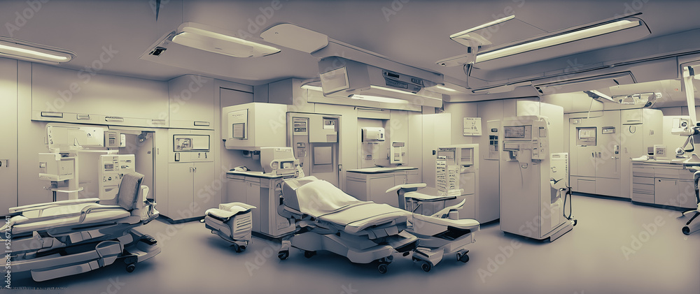 Artistic concept painting of a beautiful sci-fi futuristic hospital ...