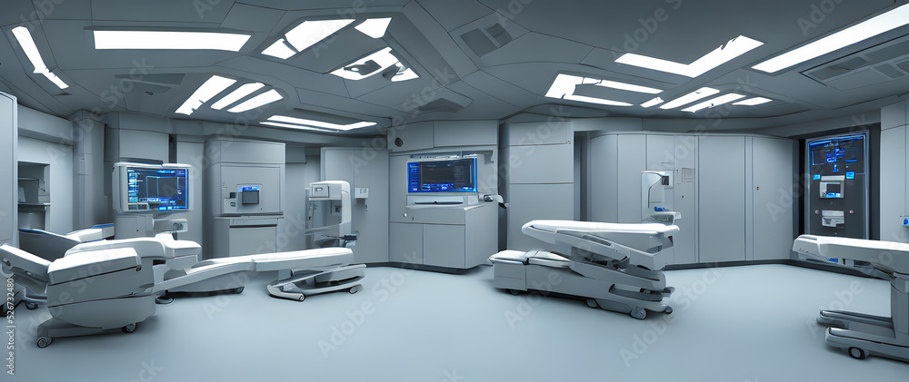 Artistic concept painting of a beautiful sci-fi futuristic hospital ...