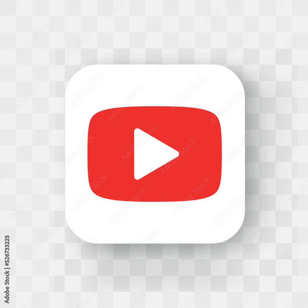 Youtube logo. Red YouTube play button. Youtube vector. Youtube download ...