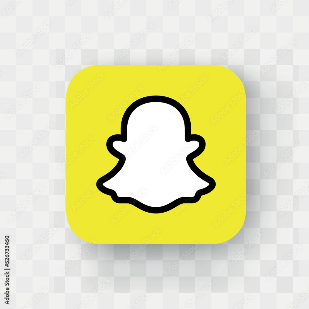 Snapchat logo and icon printed on white background. Social media icon ...