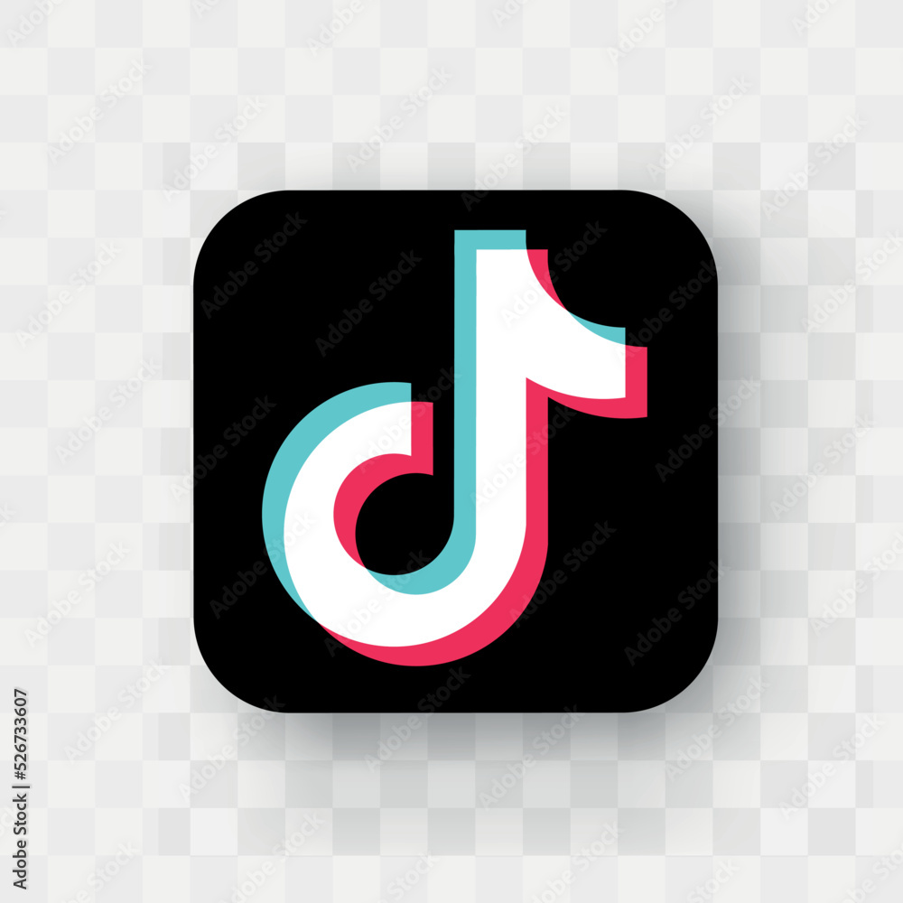 Tiktok icon. Tik Tok logo set in six different versions in a flat ...