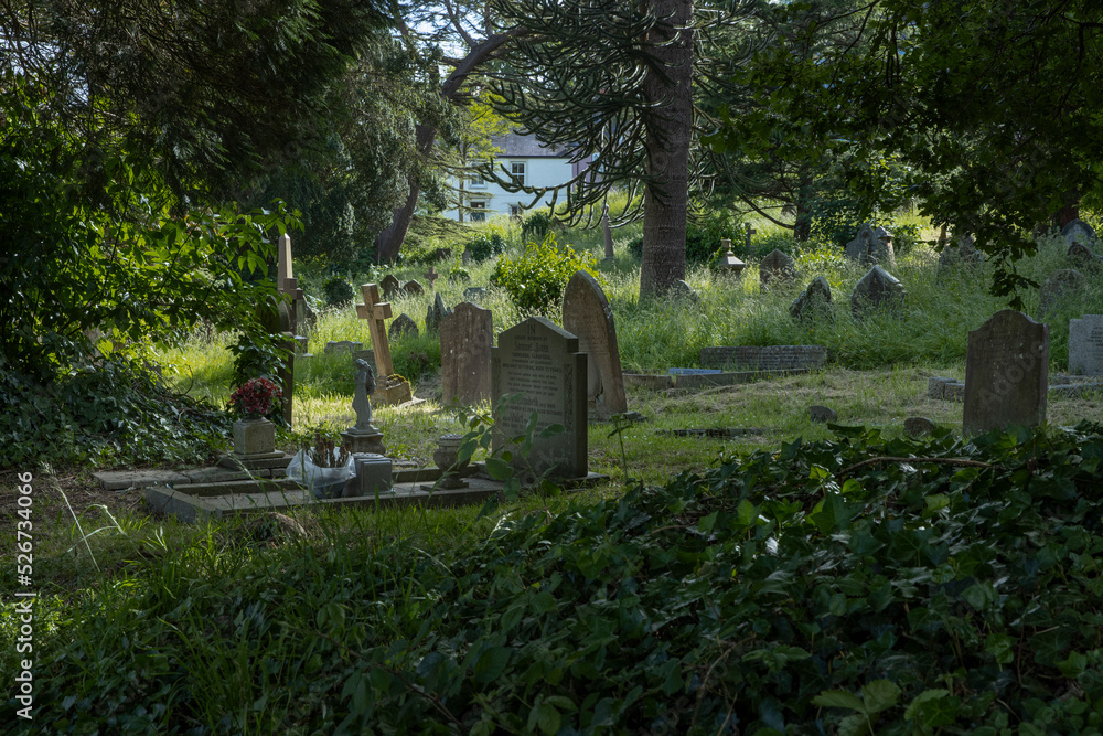 Foto de graveyard, cemetry, thombstones, , pembry, victorian architecture, wales, england, do ...