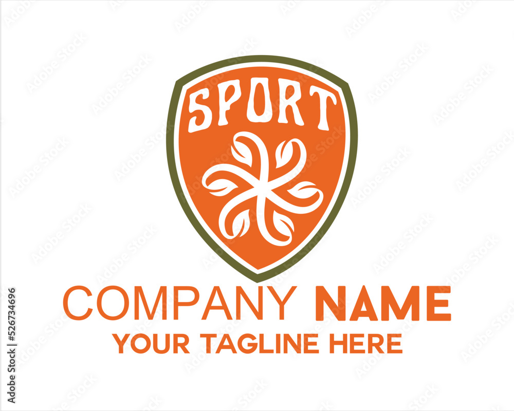 logo emblem for sport orange color Stock Vector | Adobe Stock