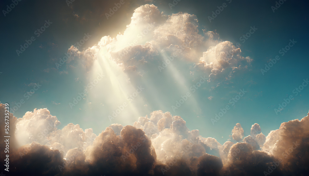 God ray and clouds Stock Photo | Adobe Stock