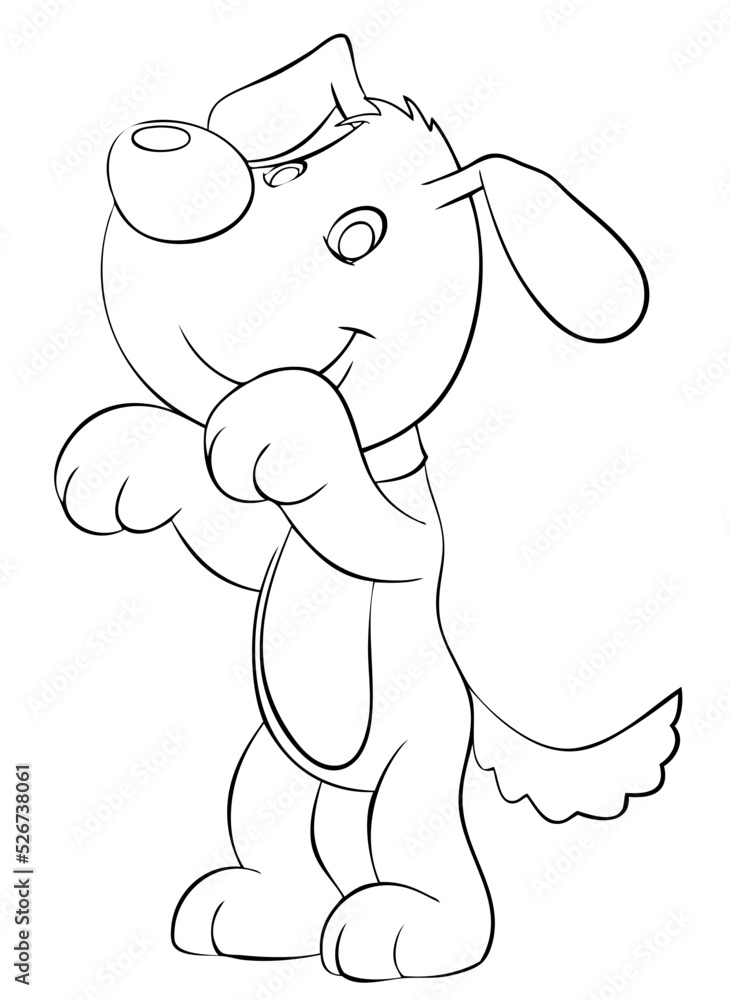 Dog. Element for coloring page. Cartoon style. Stock Vector | Adobe Stock