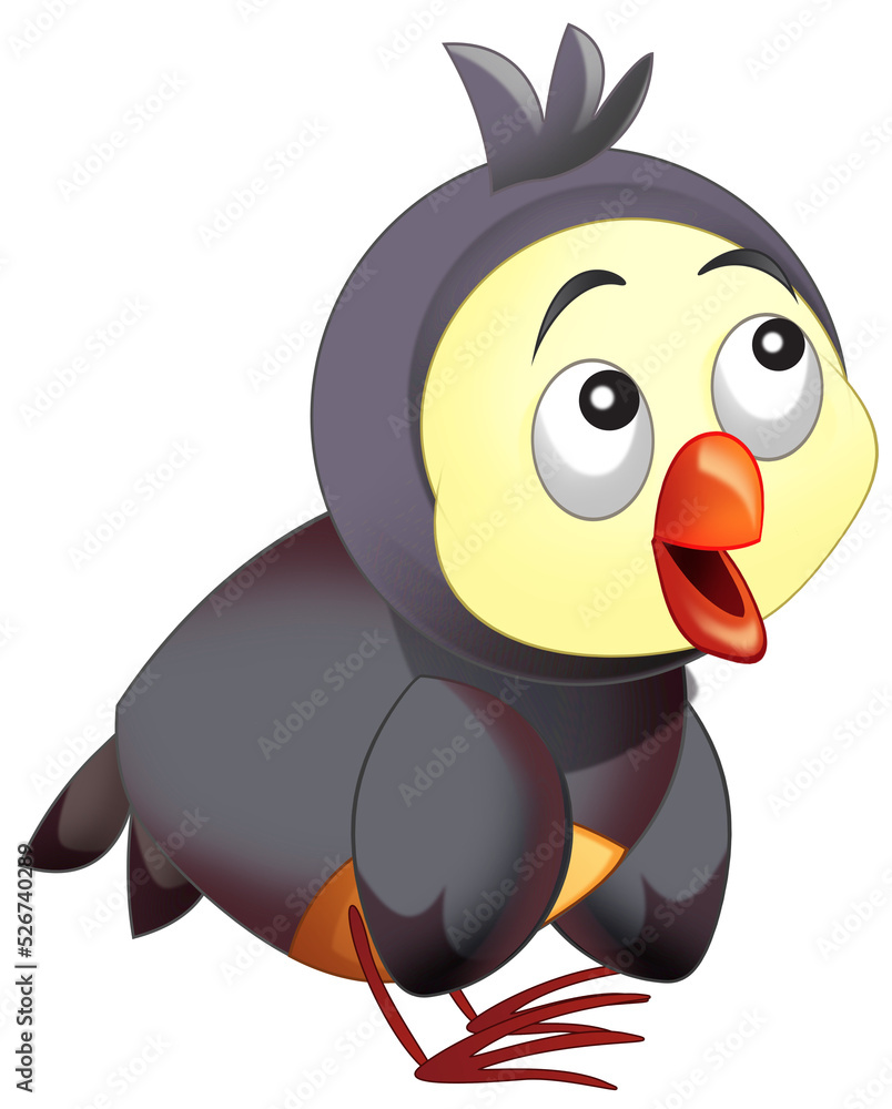 Cartoon funny animal bird with face expression illustration for ...