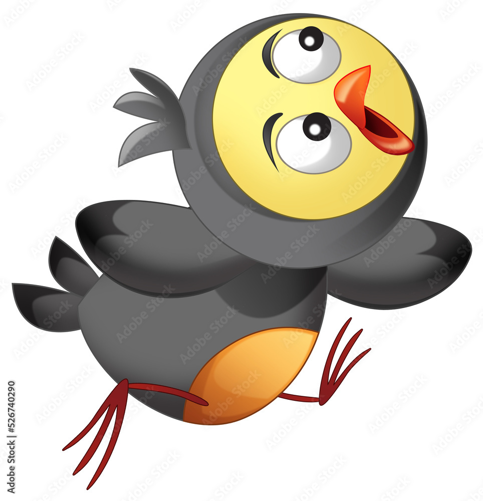 Cartoon funny animal bird with face expression illustration for ...