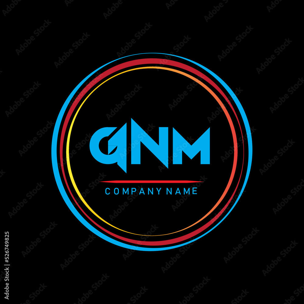 GNM simple logo for company,GNM t-shirt logo design,GNM letter logo ...