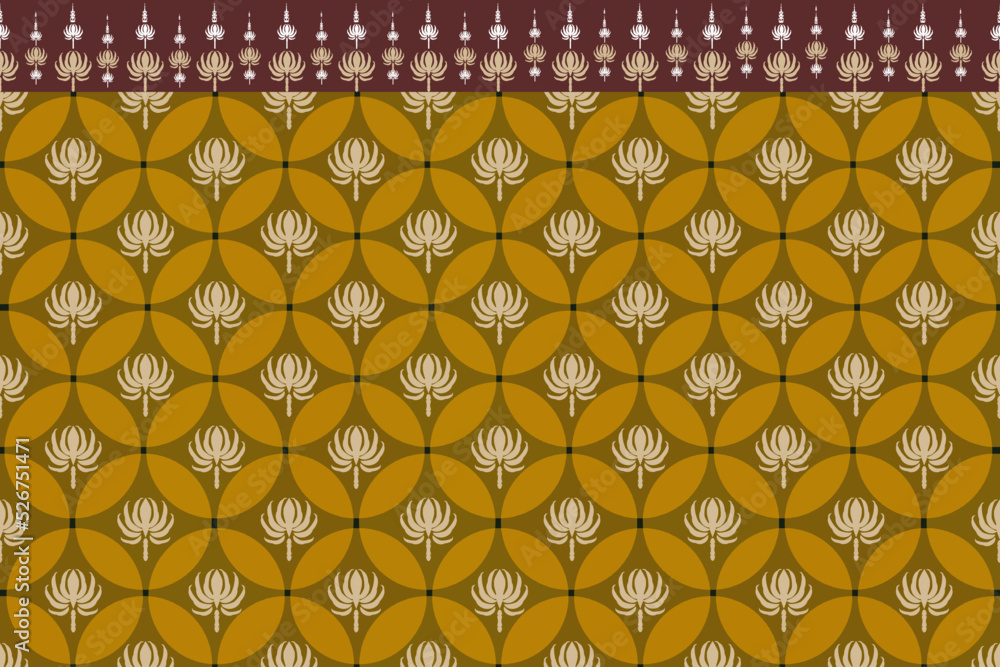 Abstract flower in the circle repeat pattern vector background art ...