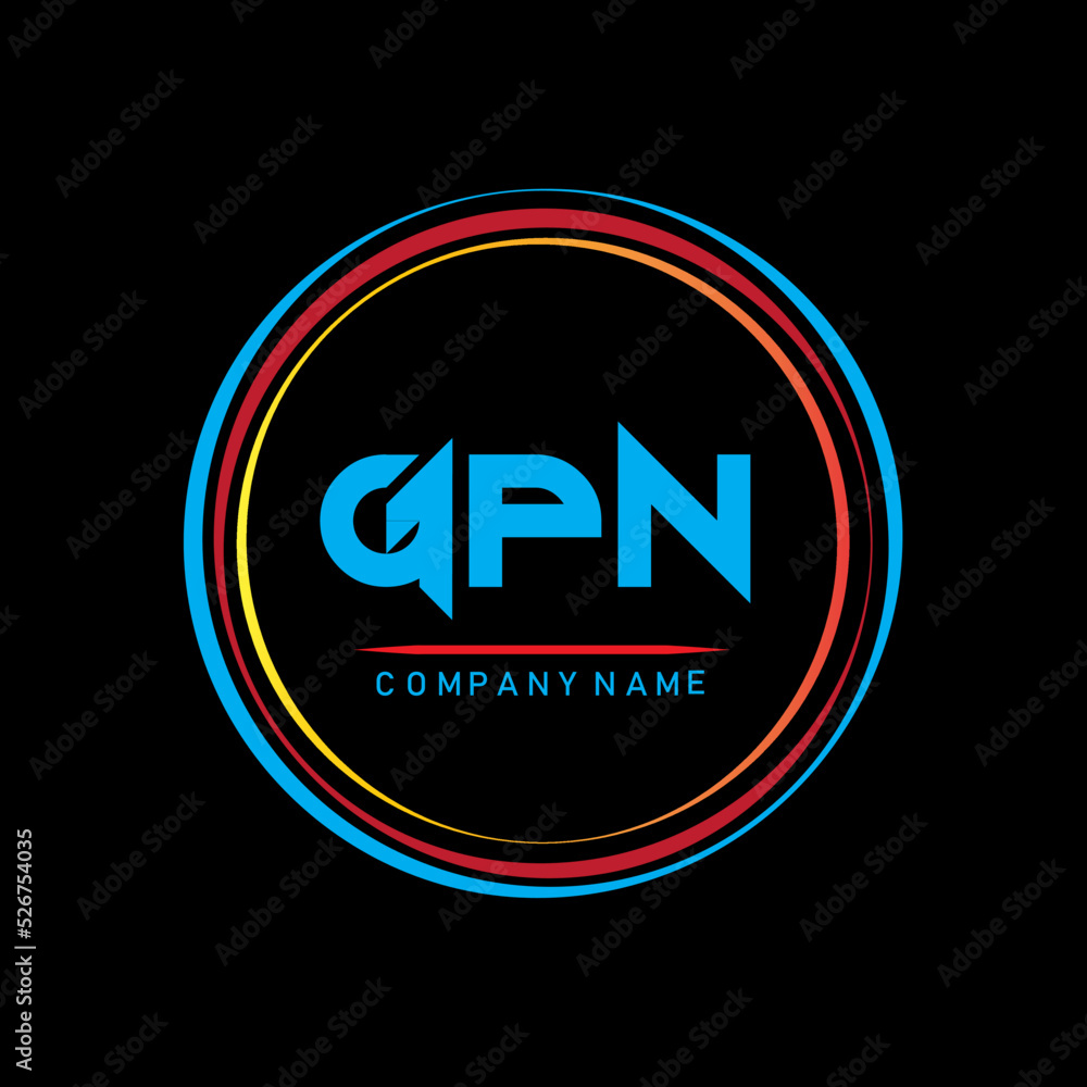 G P N,GPN logo design,GPN letter logo design on black background,three ...