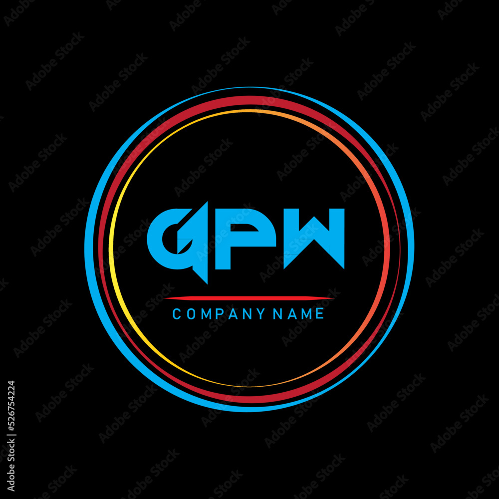 Vecteur Stock G P W,GPW logo design,GPW letter logo design on black ...