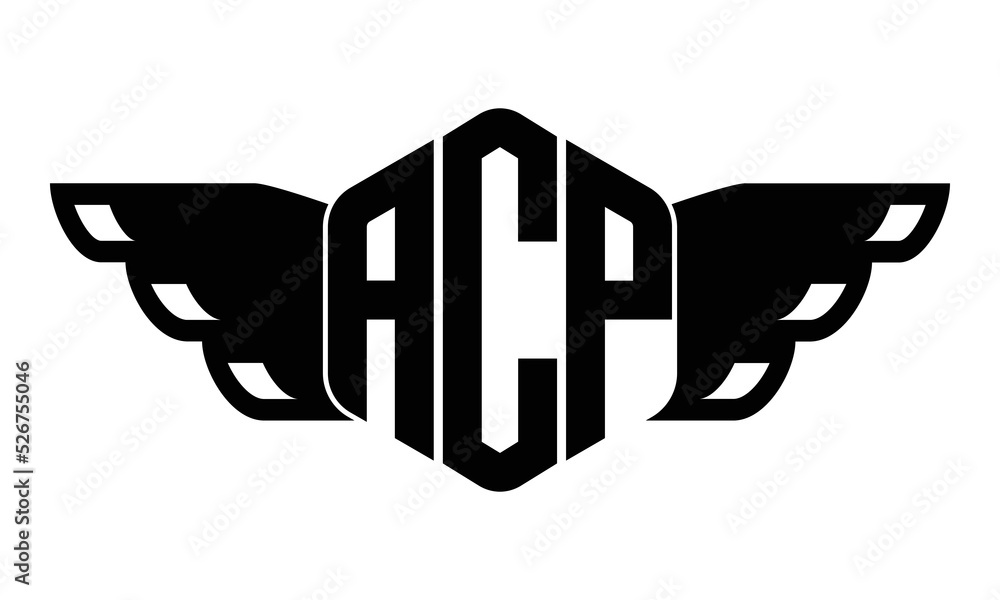 ACP three-letter butterfly iconic logo design vector template | polygon ...