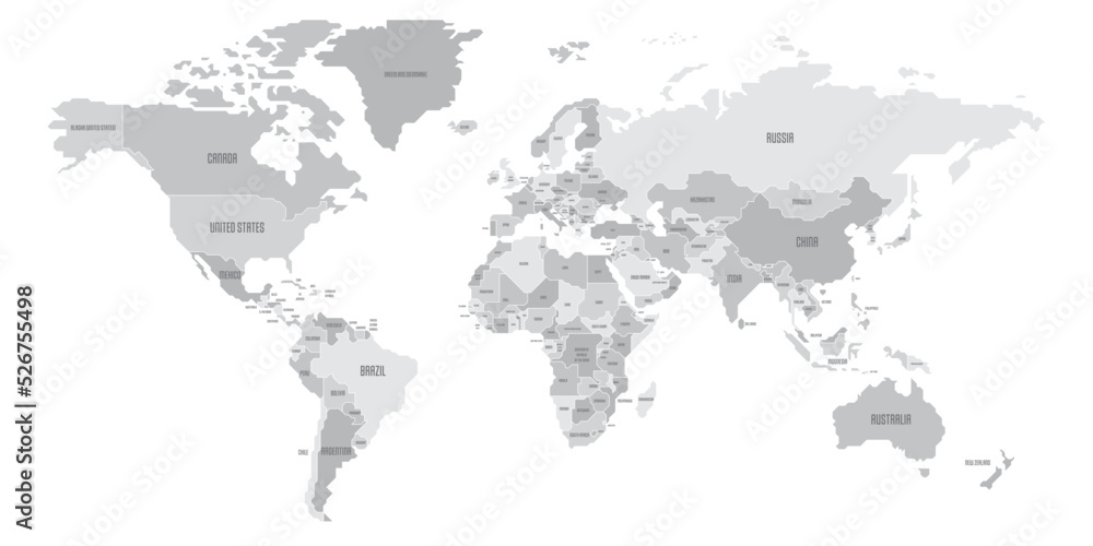 Simplified schematic map of World Stock Vector | Adobe Stock