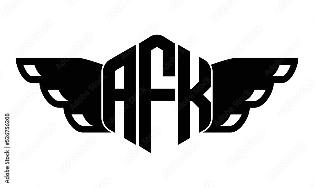 AFK three-letter butterfly iconic logo design vector template | polygon ...