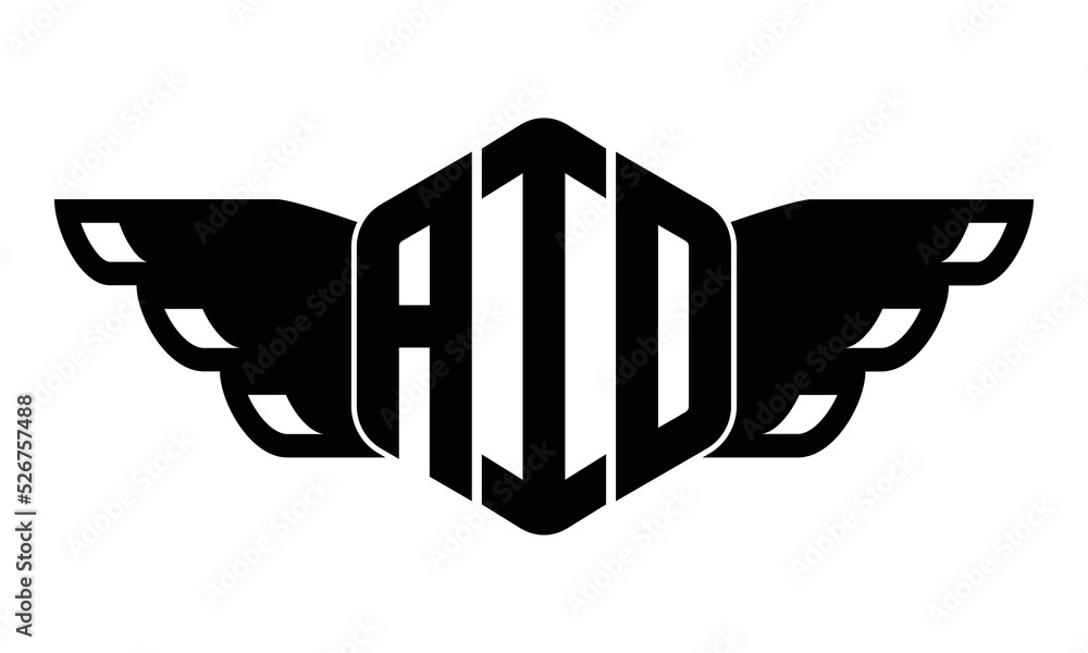 AIO three-letter butterfly iconic logo design vector template | polygon ...